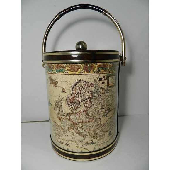 MA&DE | Dining | Vintage Shelton Ware Ice Bucket Old World Map 98s Made ...